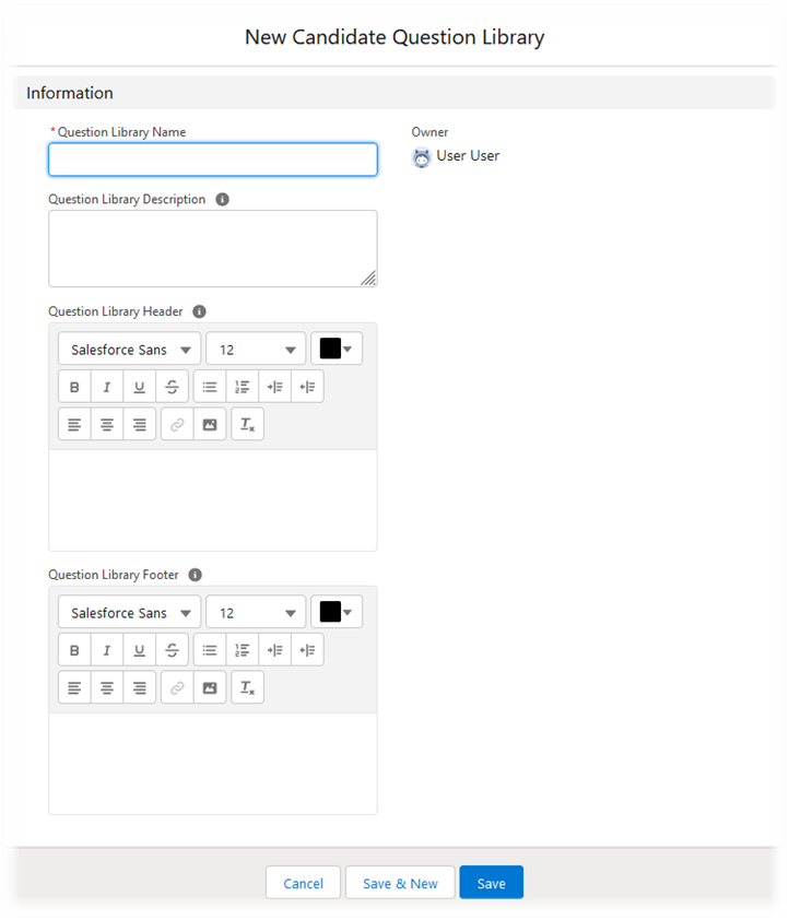 Create a new candidate question library