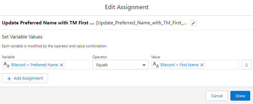 Example: Populate Preferred Name with First Name