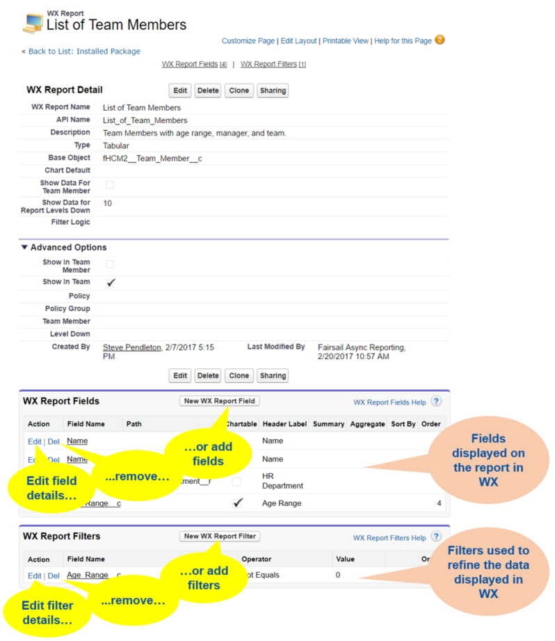 Create a WX Report entry