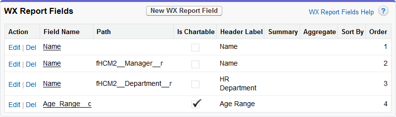 Defining WX Report Fields